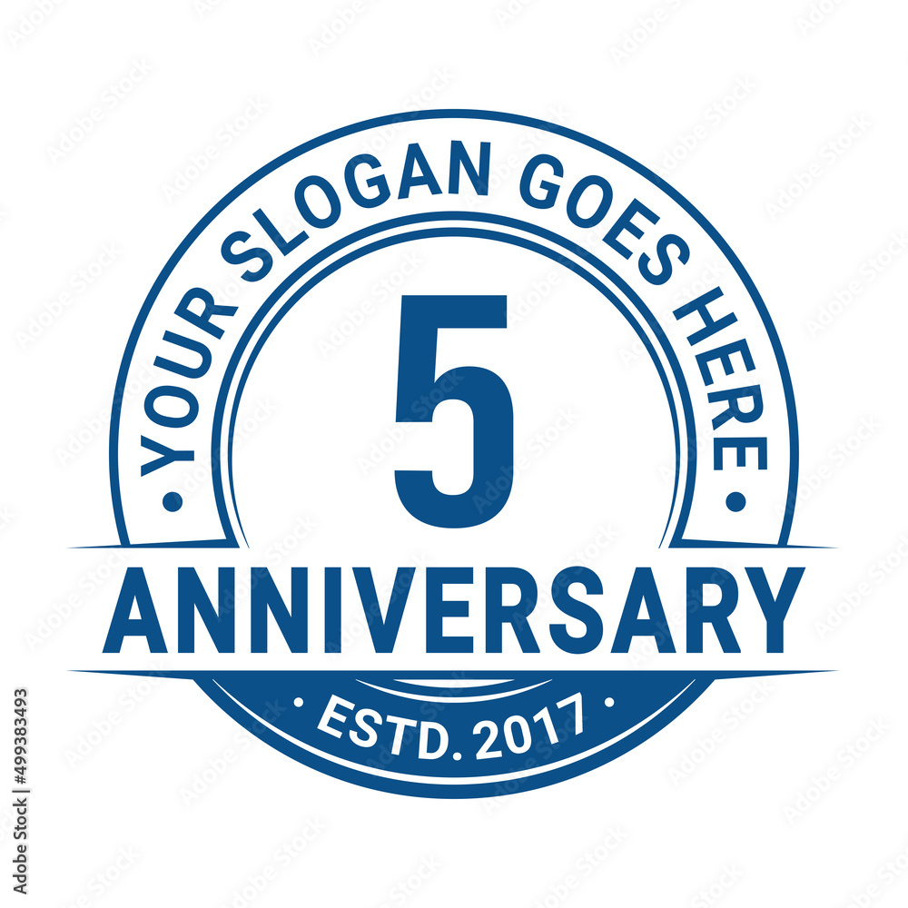 5 years anniversary logo design template. 5th anniversary celebrating ...