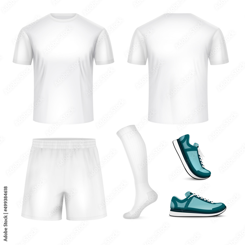 Sport Uniform Realistic White Mockup Stock Vector | Adobe Stock