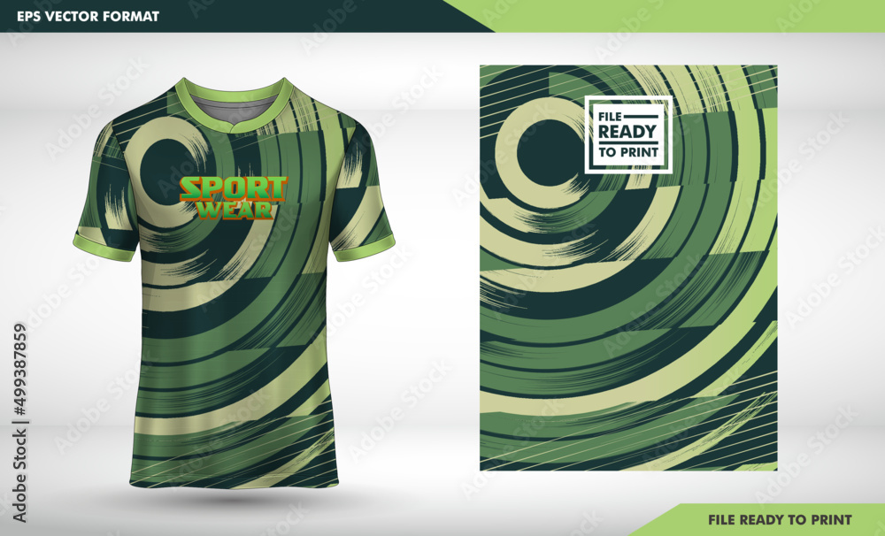 Jersey mockup design template, army texture, round spalsh design, t ...