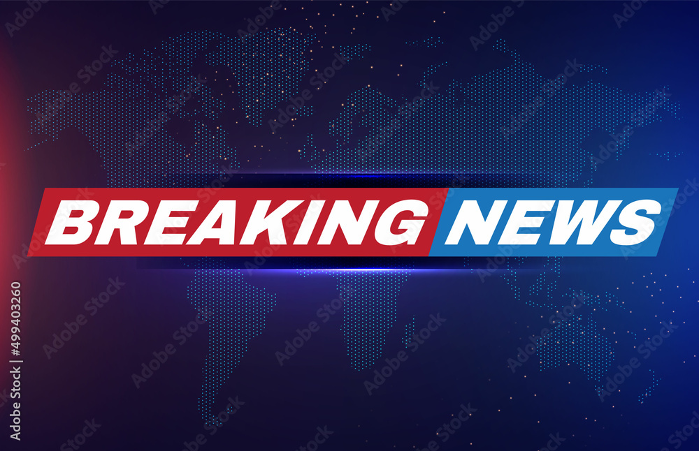 Breaking news background with World map and light effects. Stock Vector ...