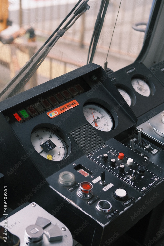 japanese tram control panel and cockpit Stock Photo | Adobe Stock
