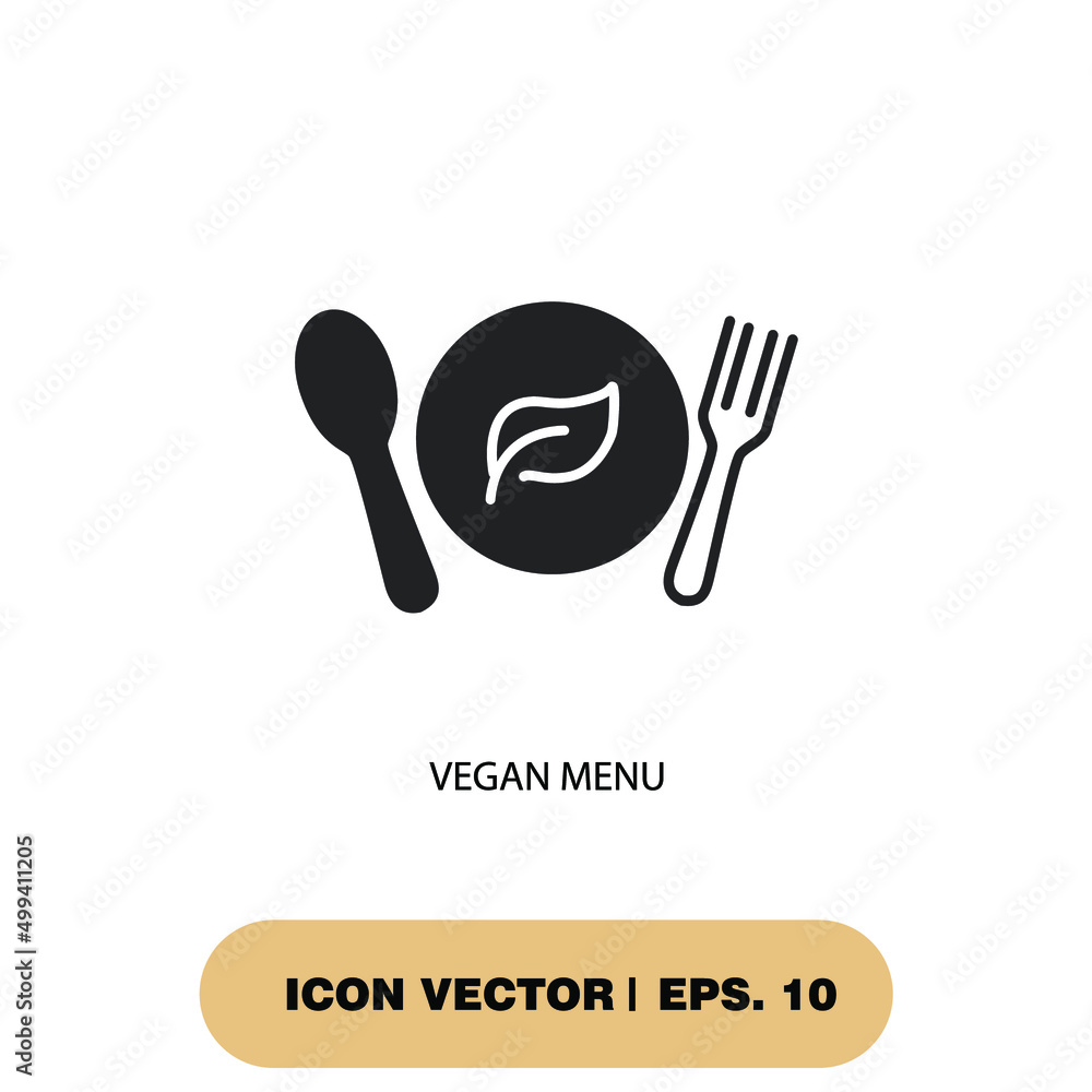 vegan menu icons symbol vector elements for infographic web Stock ...