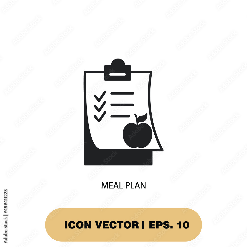 meal plan icons symbol vector elements for infographic web Stock Vector ...