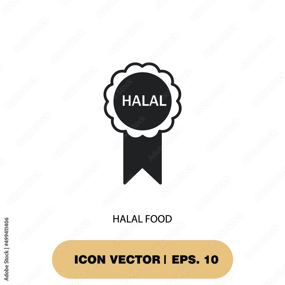 halal food icons symbol vector elements for infographic web Stock ...
