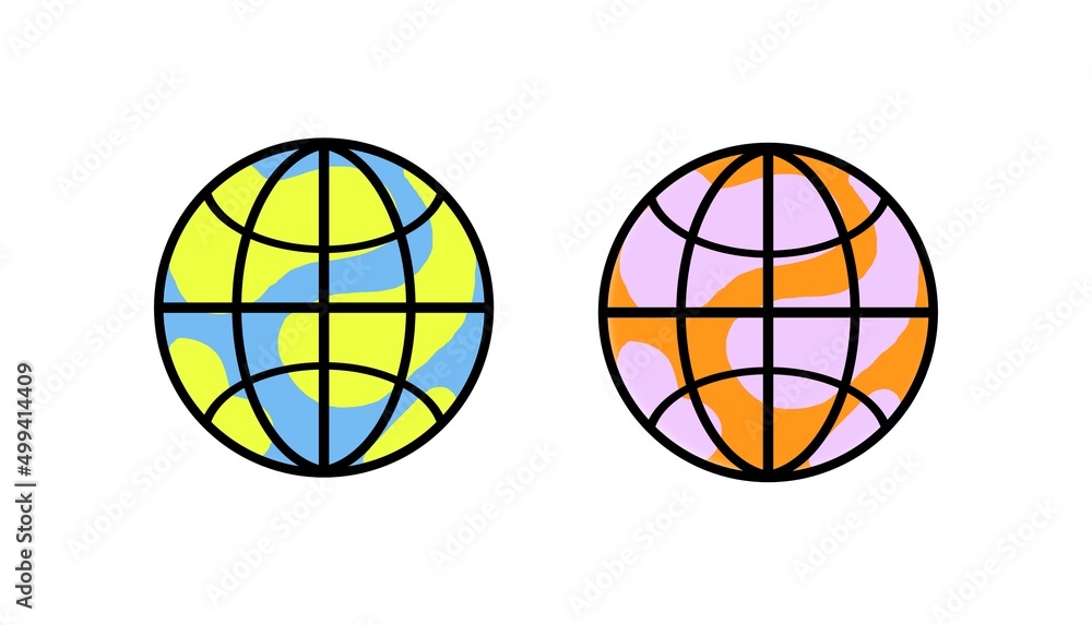 World icons set. World planet earth icon collection. Globes with world ...