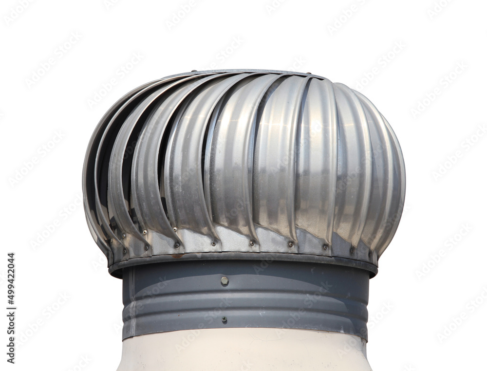 Roof ventilator roof vent wind turbine (with clipping path) isolated on ...