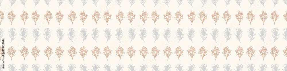 Calm newborn baby minimal foliage seamless border pattern. Gender ...