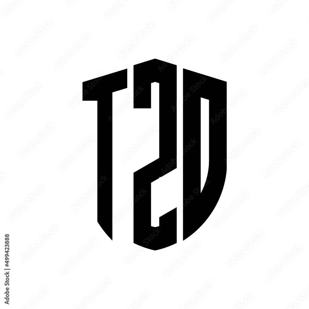 TZD letter logo design. TZD modern letter logo with black background ...