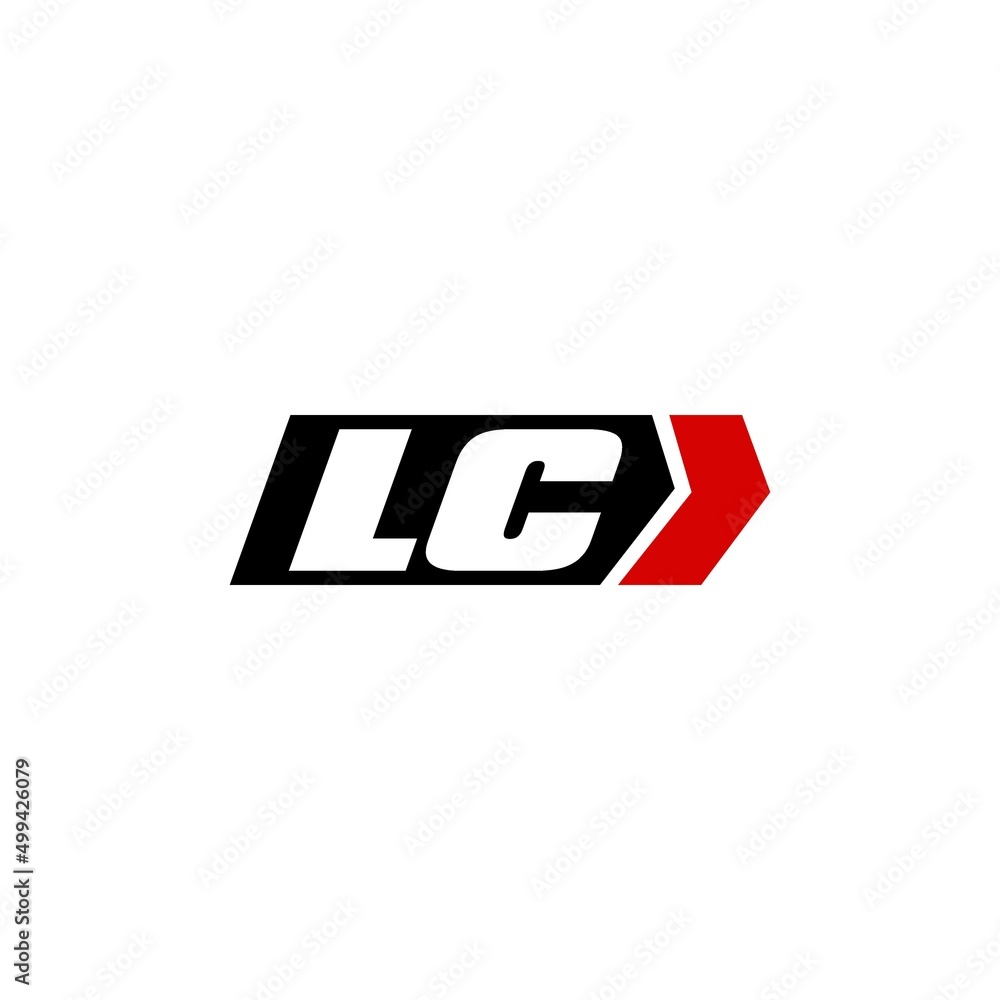 Initial letter LC logo with right arrow logo design Stock Vector ...