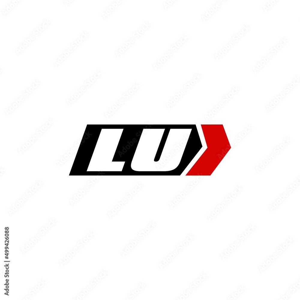 Initial letter LU logo with right arrow logo design Stock Vector ...