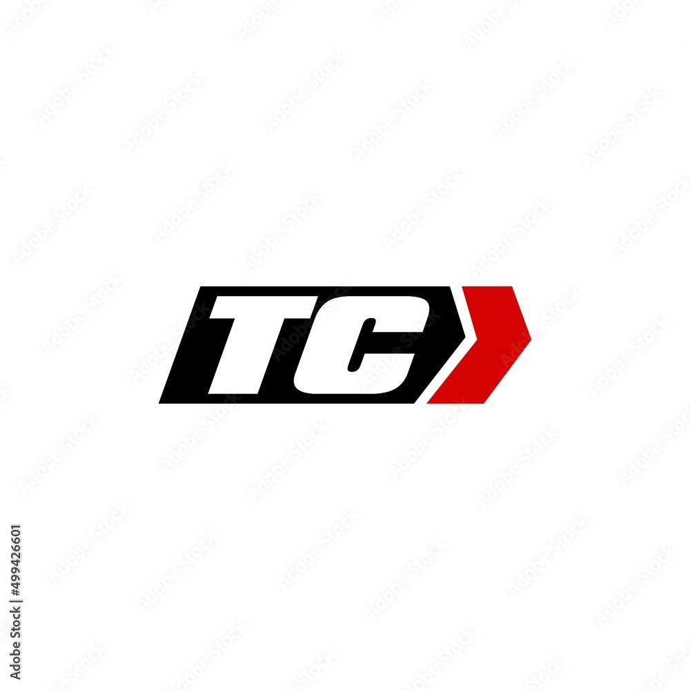 Initial letter TC logo with right arrow logo design Stock Vector ...
