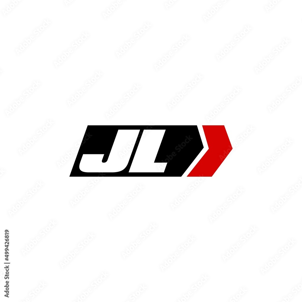 Initial letter JL logo with right arrow logo design Stock Vector ...
