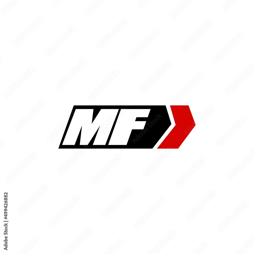 Initial letter MF logo with right arrow logo design Stock Vector ...