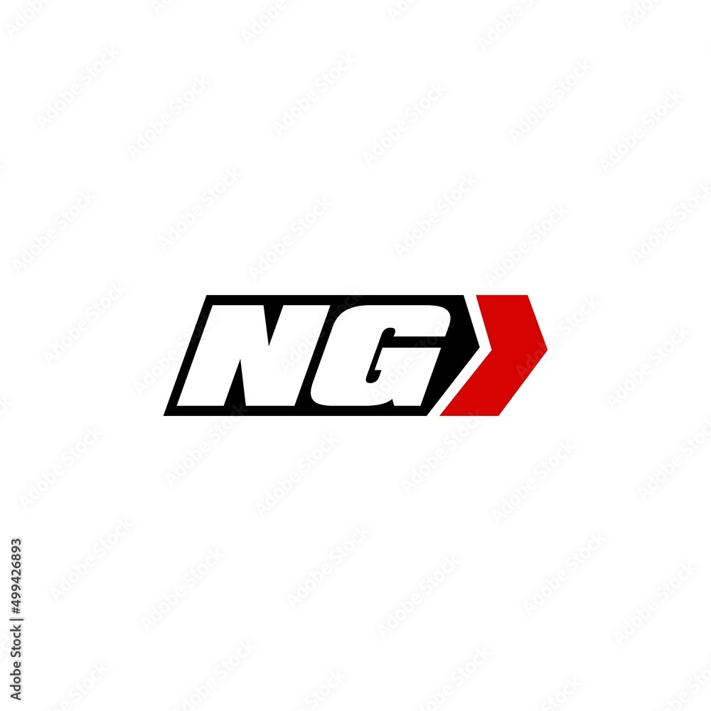 Initial letter NG logo with right arrow logo design Stock Vector ...