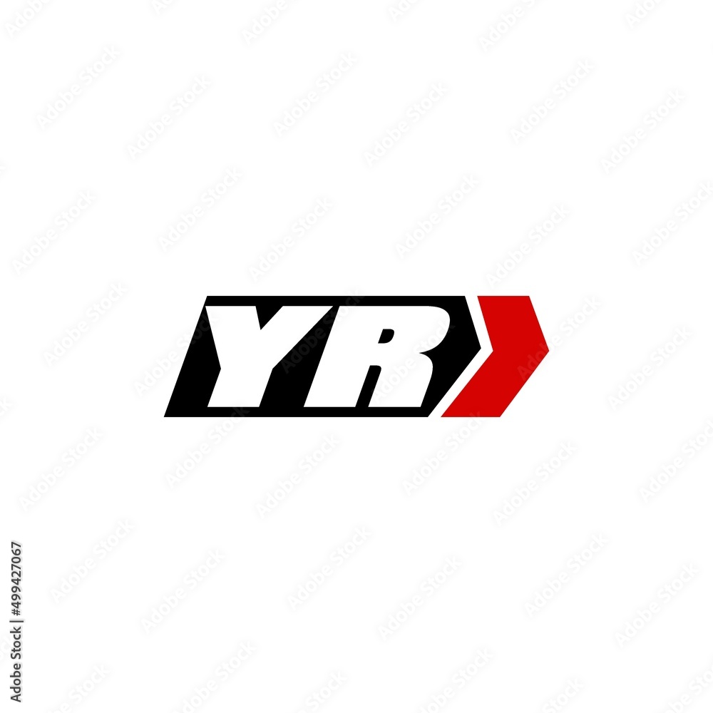 Initial letter YR logo with right arrow logo design Stock Vector ...