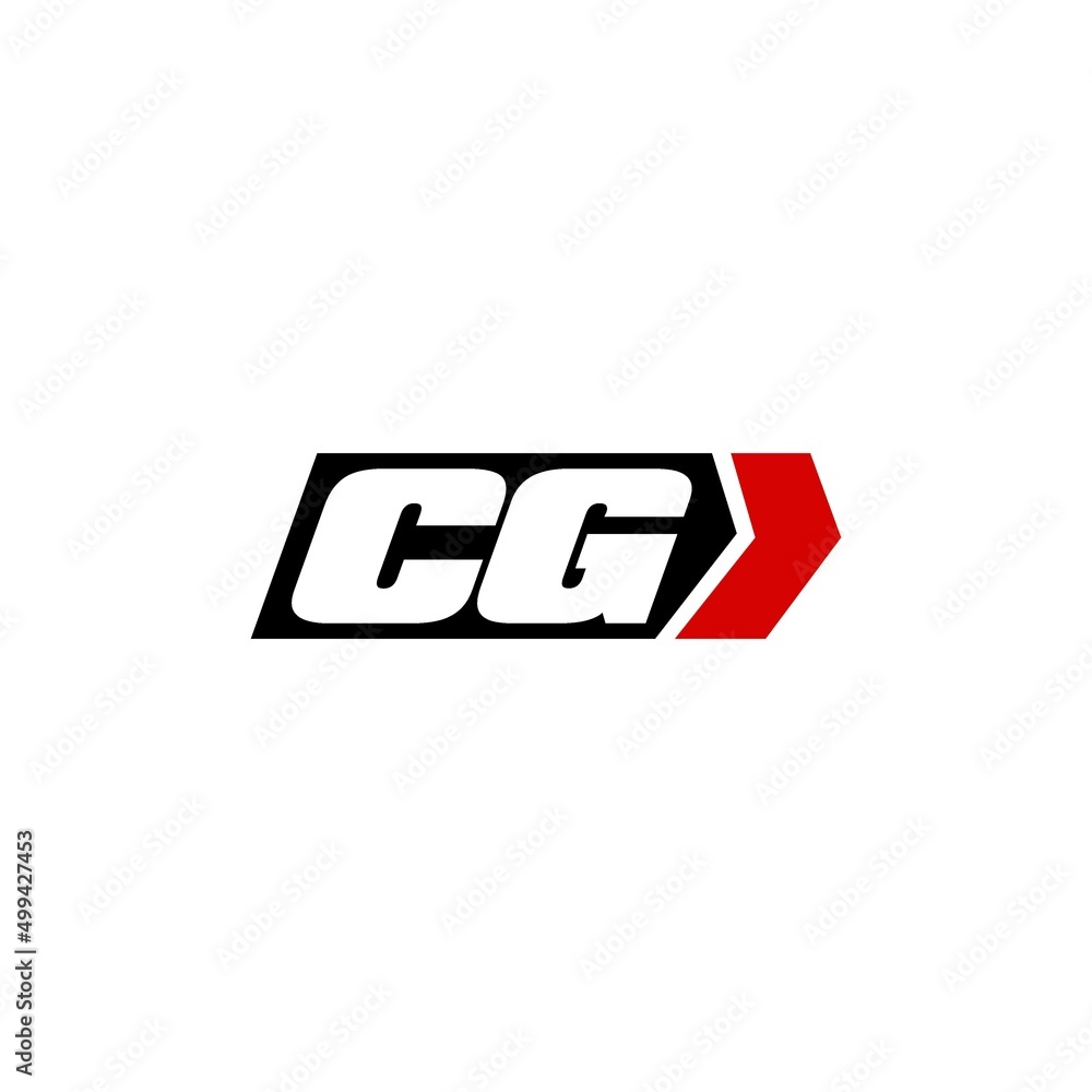 Initial letter CG logo with right arrow logo design Stock Vector ...