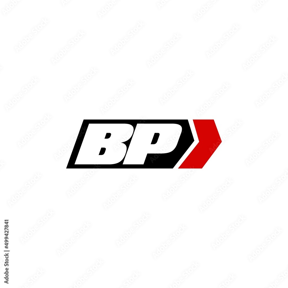 Initial letter BP logo with right arrow logo design Stock Vector ...
