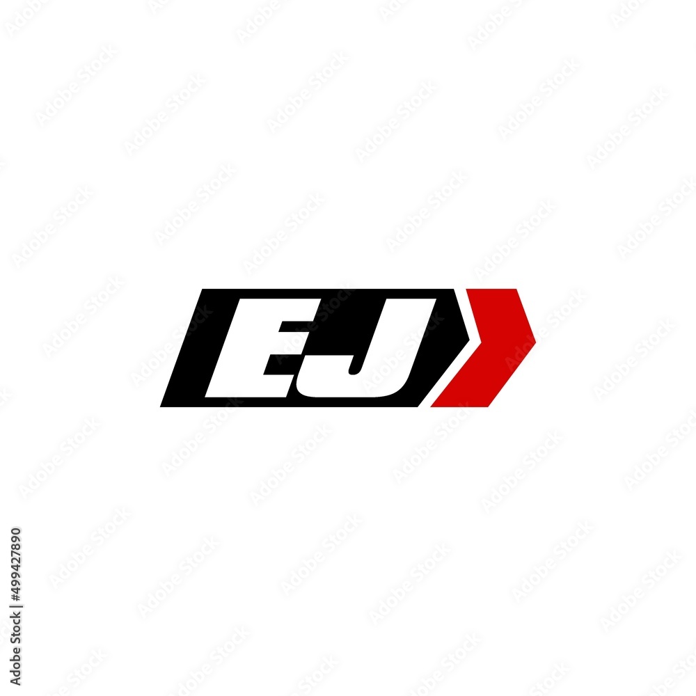 Initial letter EJ logo with right arrow logo design Stock Vector ...