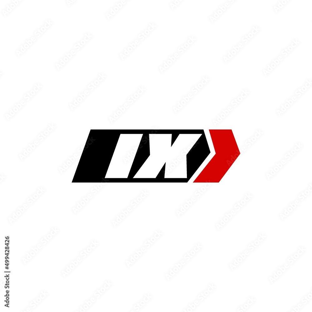 Initial letter IX logo with right arrow logo design Stock Vector ...