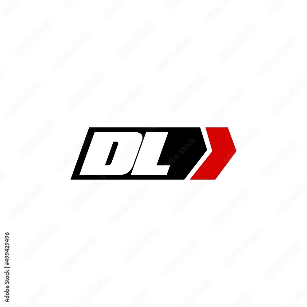 Initial letter DL logo with right arrow logo design Stock Vector ...