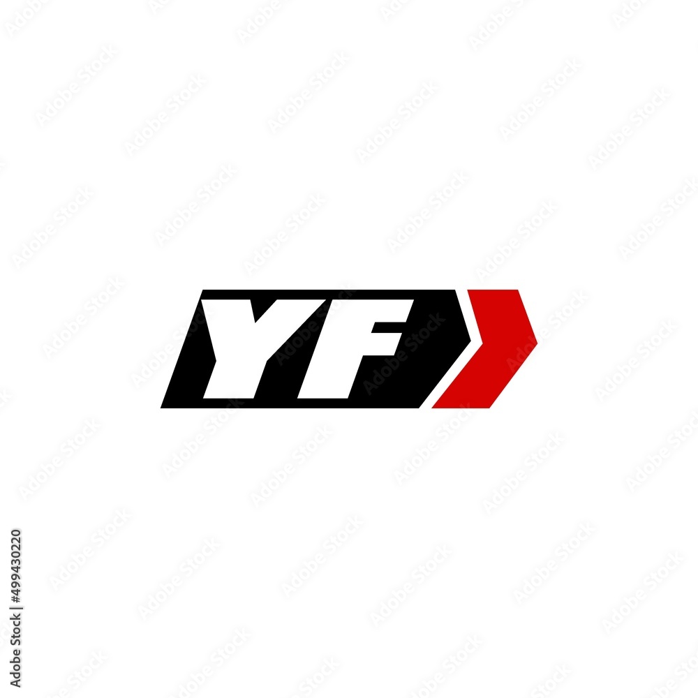 Initial letter YF logo with right arrow logo design Stock Vector ...