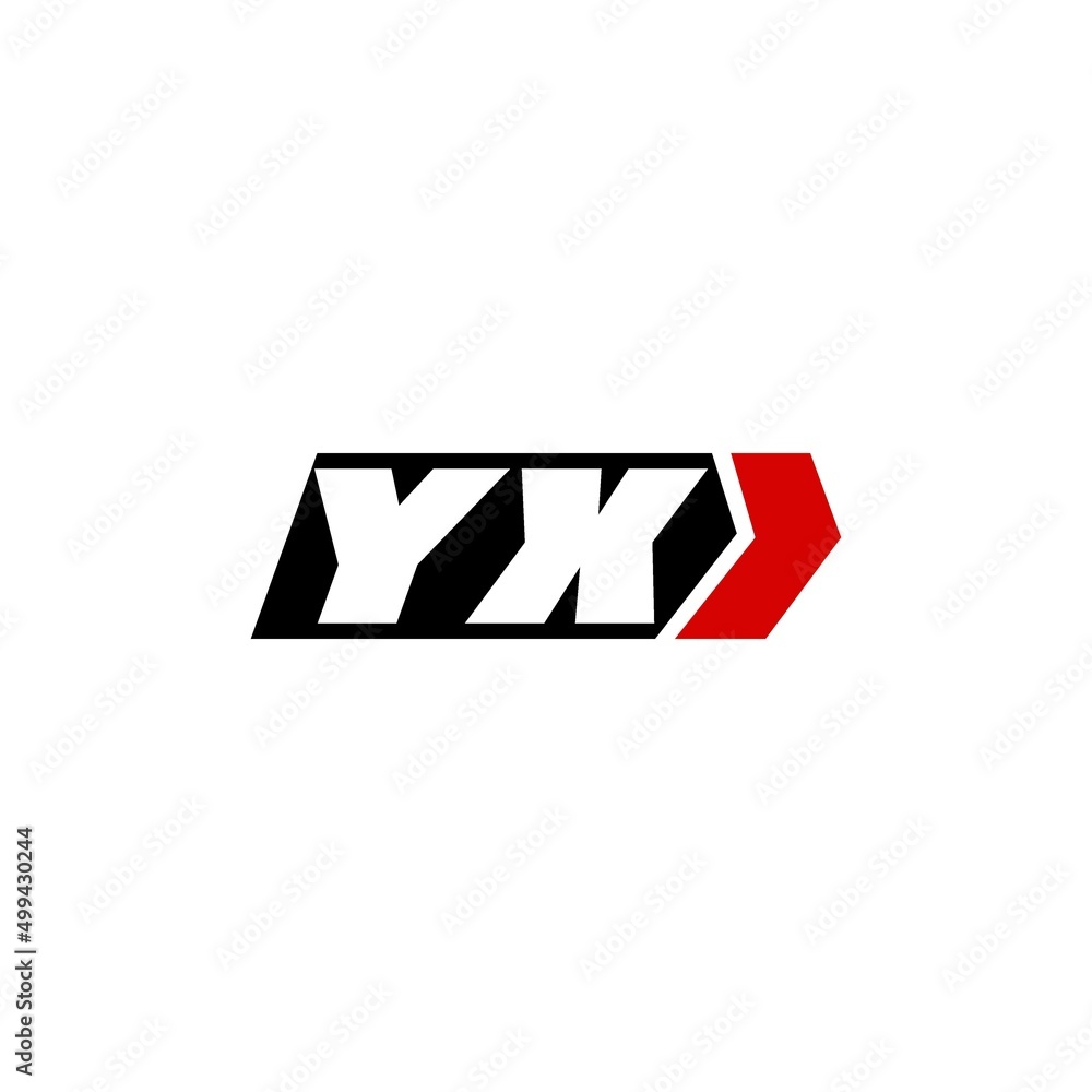 Initial letter YX logo with right arrow logo design Stock Vector ...