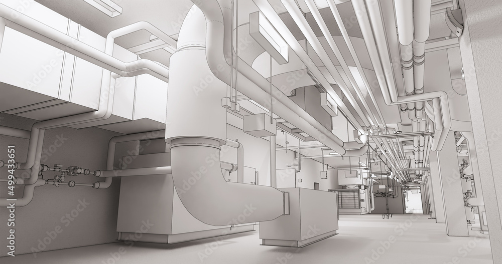 Conceptual visualization of the BIM model utilities of the building at ...