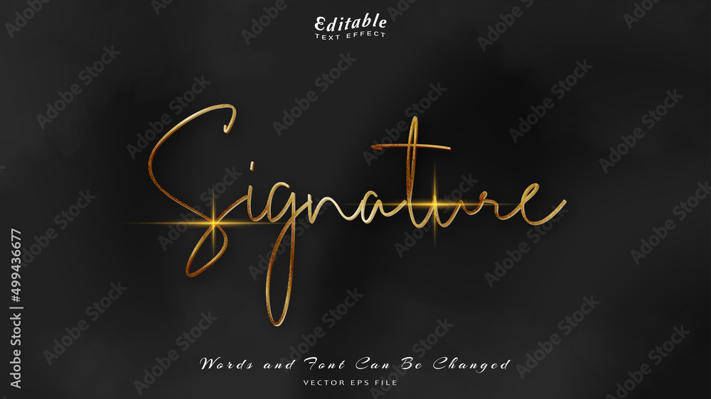 signature editable text effect with black wavy background. black silk ...