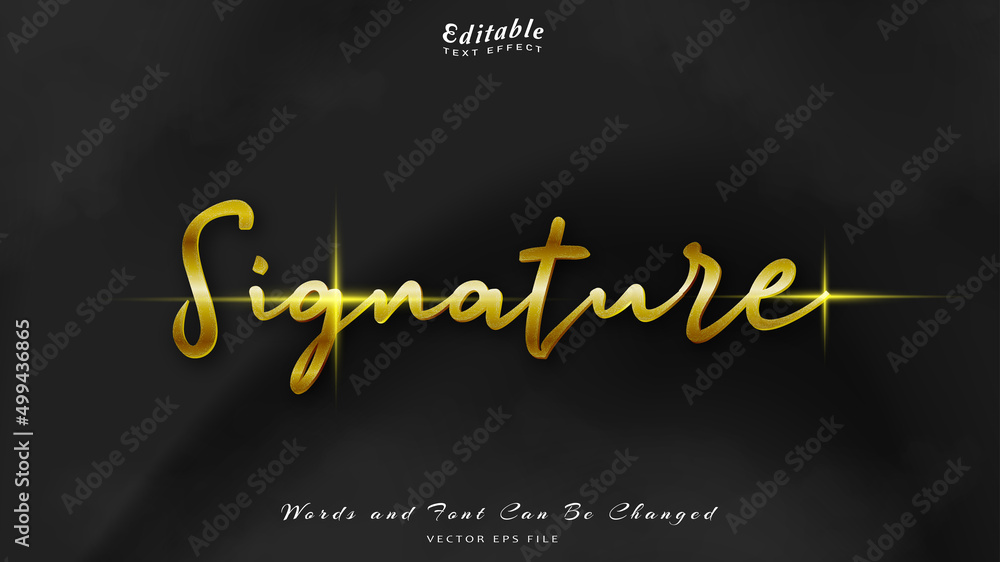 signature editable text effect with black wavy background. black silk ...