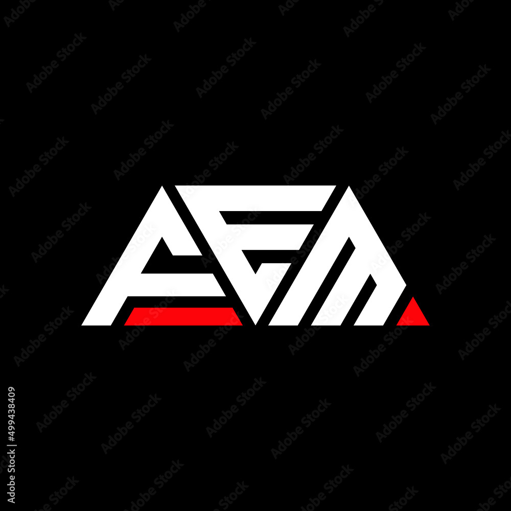 FEM triangle letter logo design with triangle shape. FEM triangle logo ...