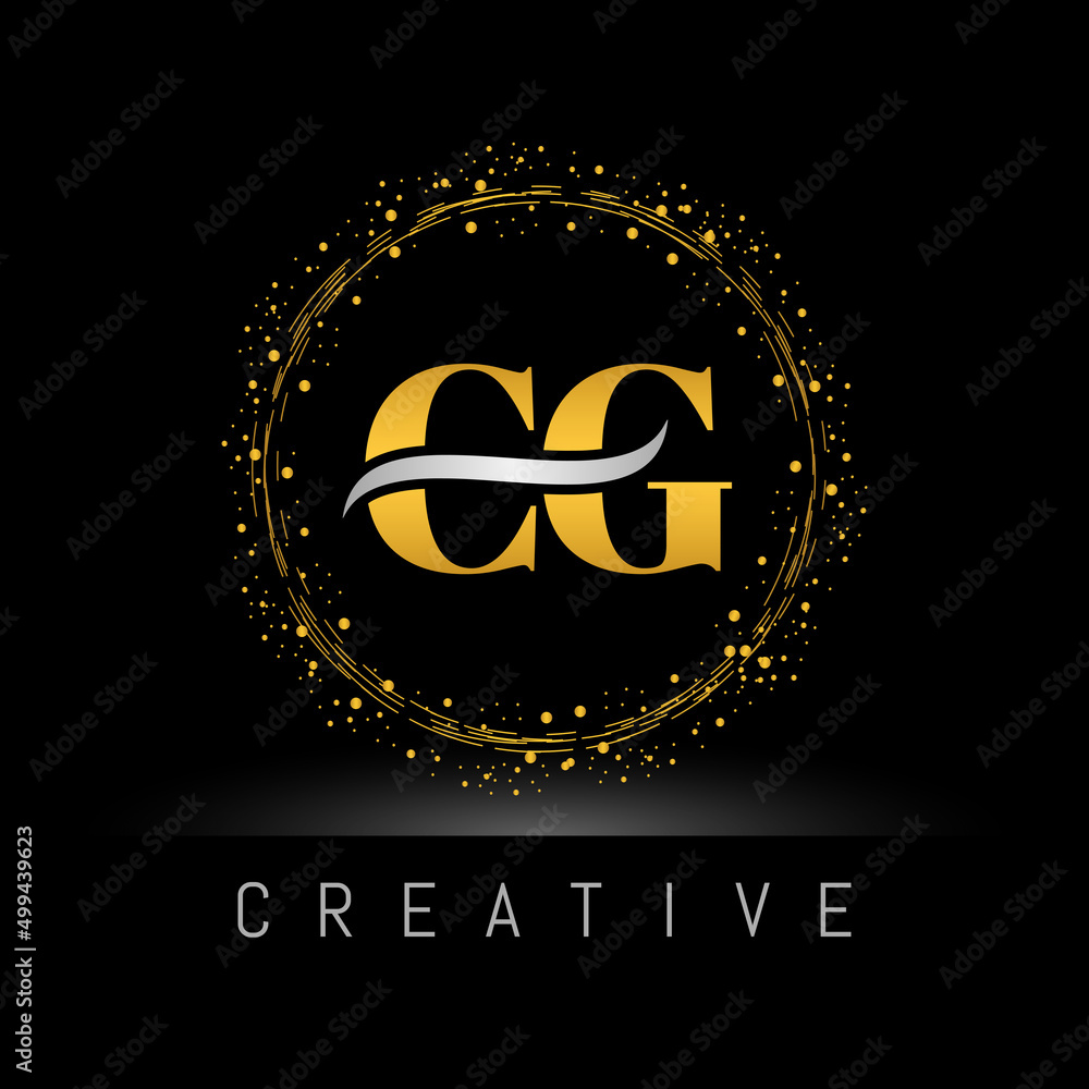 letter CG Logo Design Vector Template. Initial Gold And Silver Letter ...