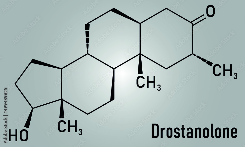 Drostanolone anabolic steroid molecule. Skeletal formula. Stock Vector ...