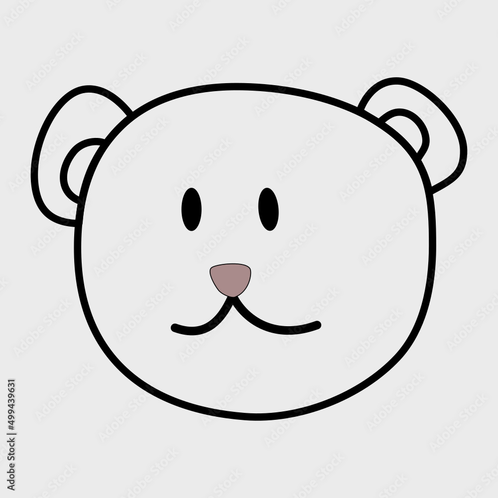Cute cartoon animal vector on white background. Cute bear. Animal ...
