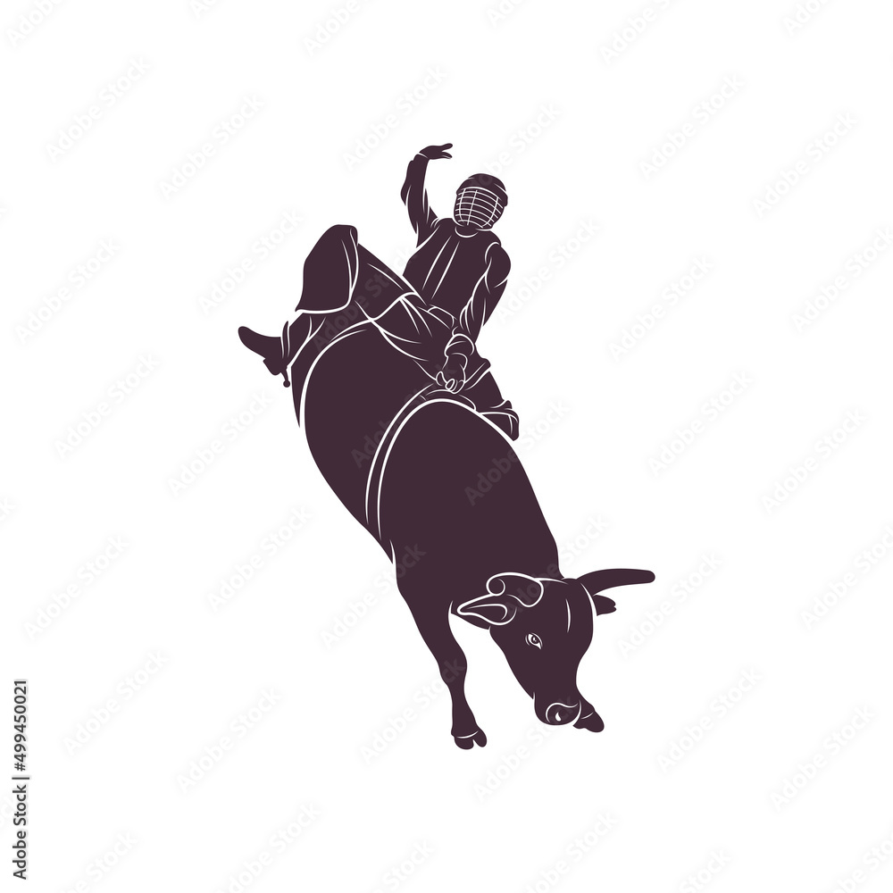 Bull Rider design vector illustration, Creative Bull Rider logo design ...