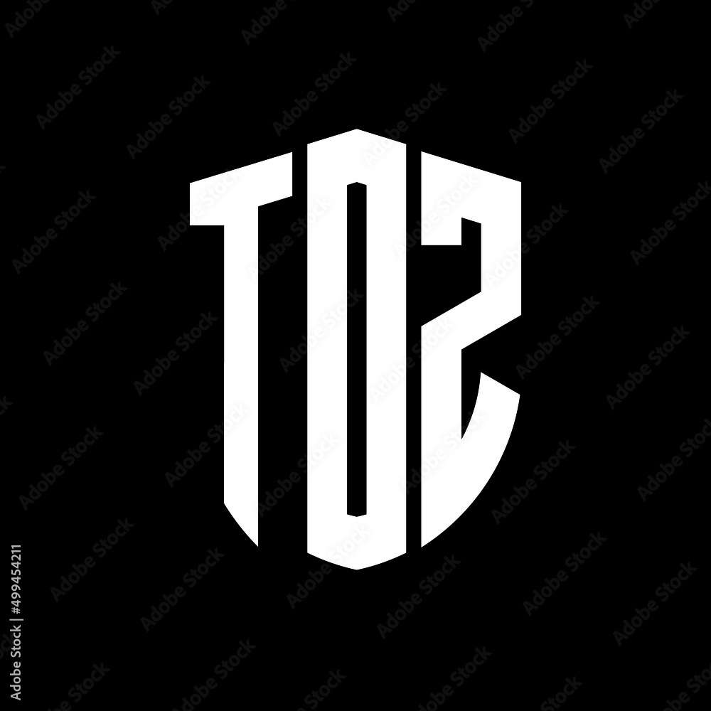 TOZ letter logo design. TOZ modern letter logo with black background ...