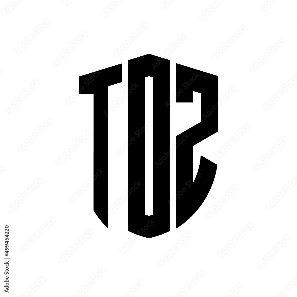 TOZ letter logo design. TOZ modern letter logo with black background ...