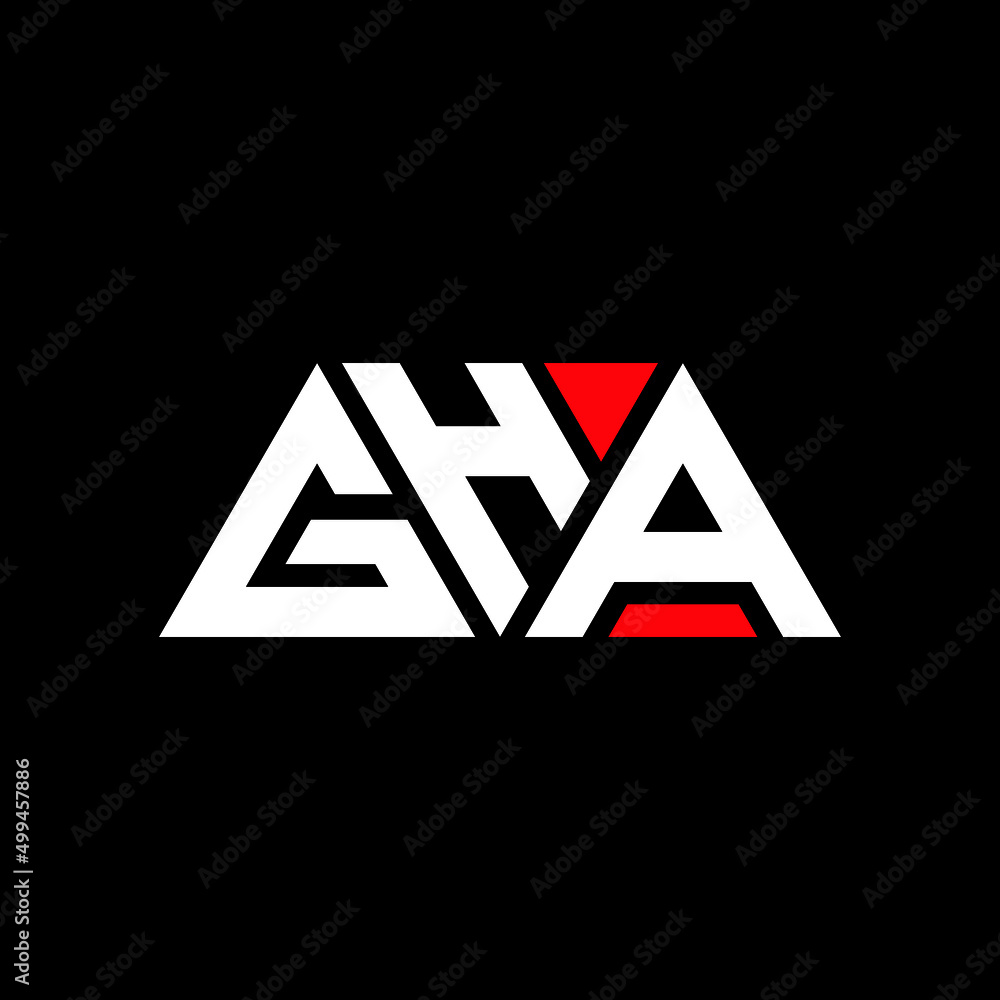 GHA triangle letter logo design with triangle shape. GHA triangle logo ...