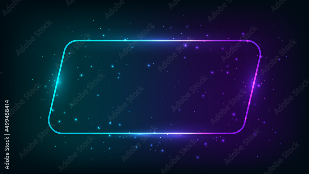 Neon frame with shining effects and sparkles Stock Vector | Adobe Stock