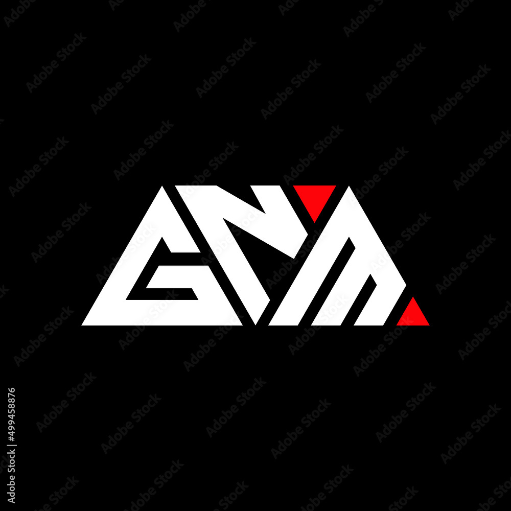 GNM triangle letter logo design with triangle shape. GNM triangle logo ...