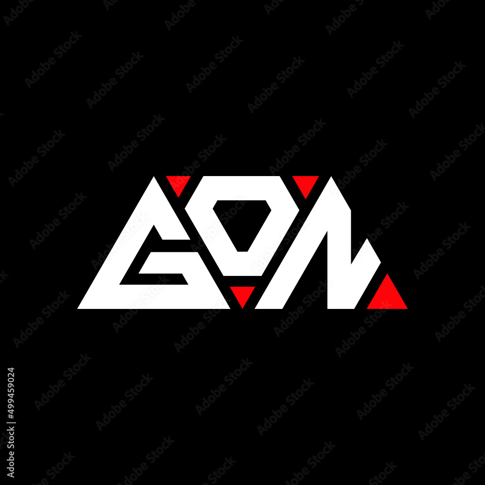 GON triangle letter logo design with triangle shape. GON triangle logo ...