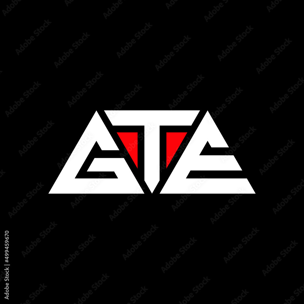 GTE triangle letter logo design with triangle shape. GTE triangle logo ...