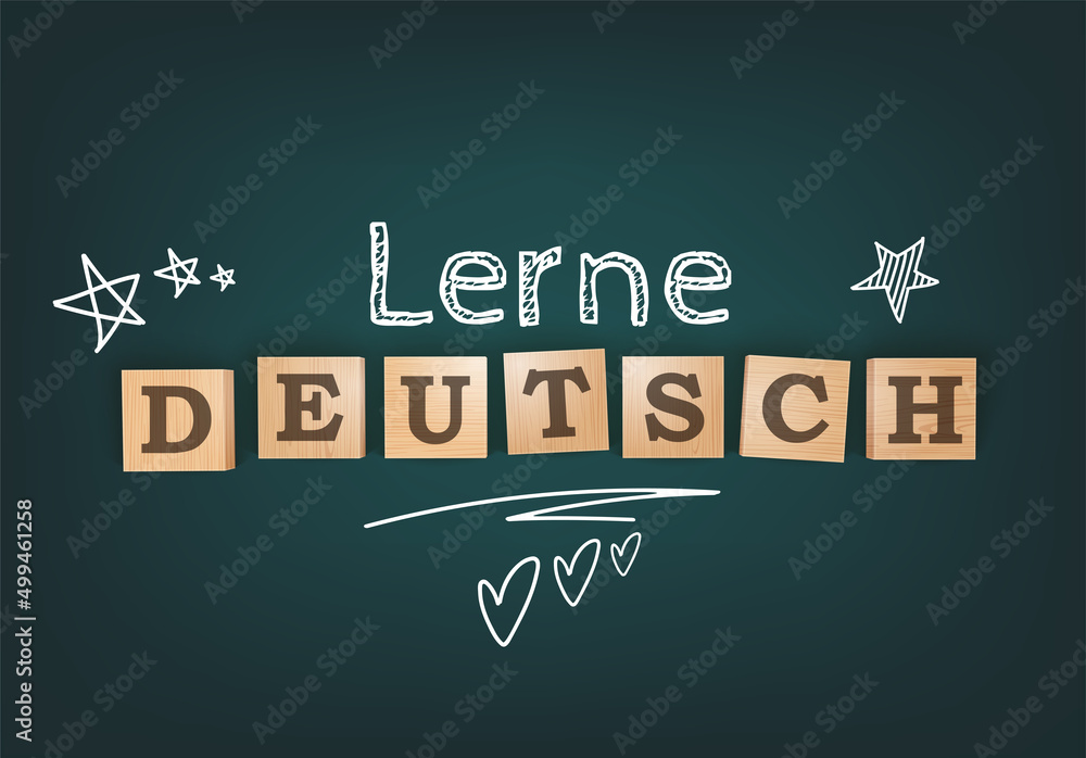 Learn German. Lerne Deutsch. Language Courses Template Background ...
