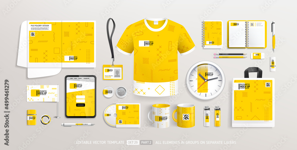 Business Corporate Brand Identity Mockup set with trendy abstract ...