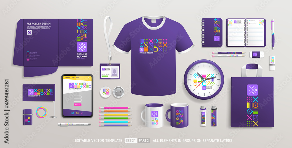 Business Corporate Brand Identity Mockup set with trendy abstract ...