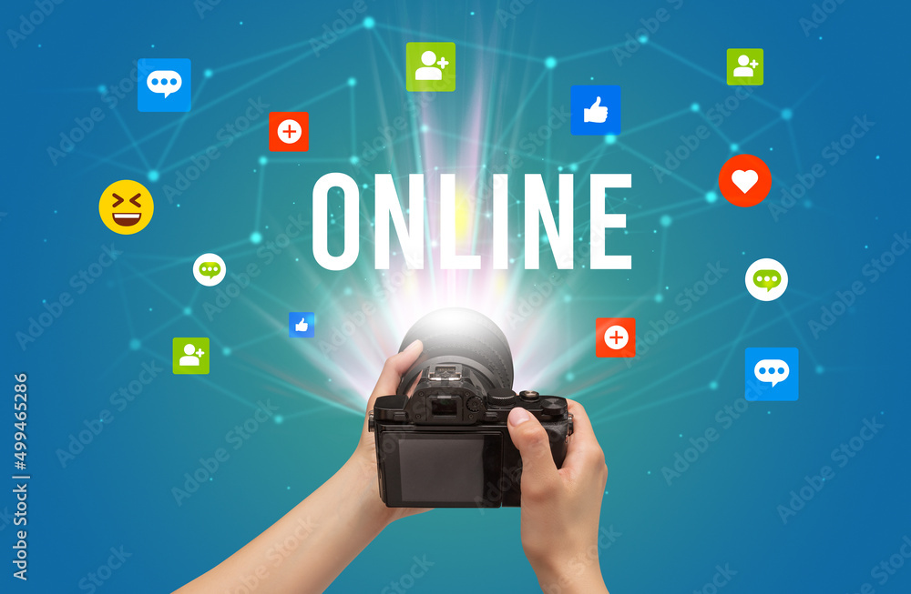 Using camera to capture social media content Stock Photo | Adobe Stock