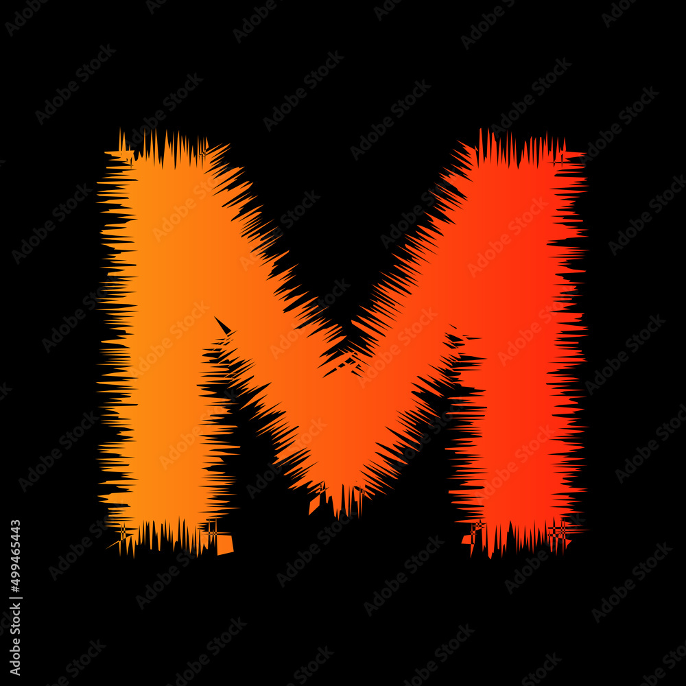 Alphabet letter M Typography Background Stock Vector | Adobe Stock