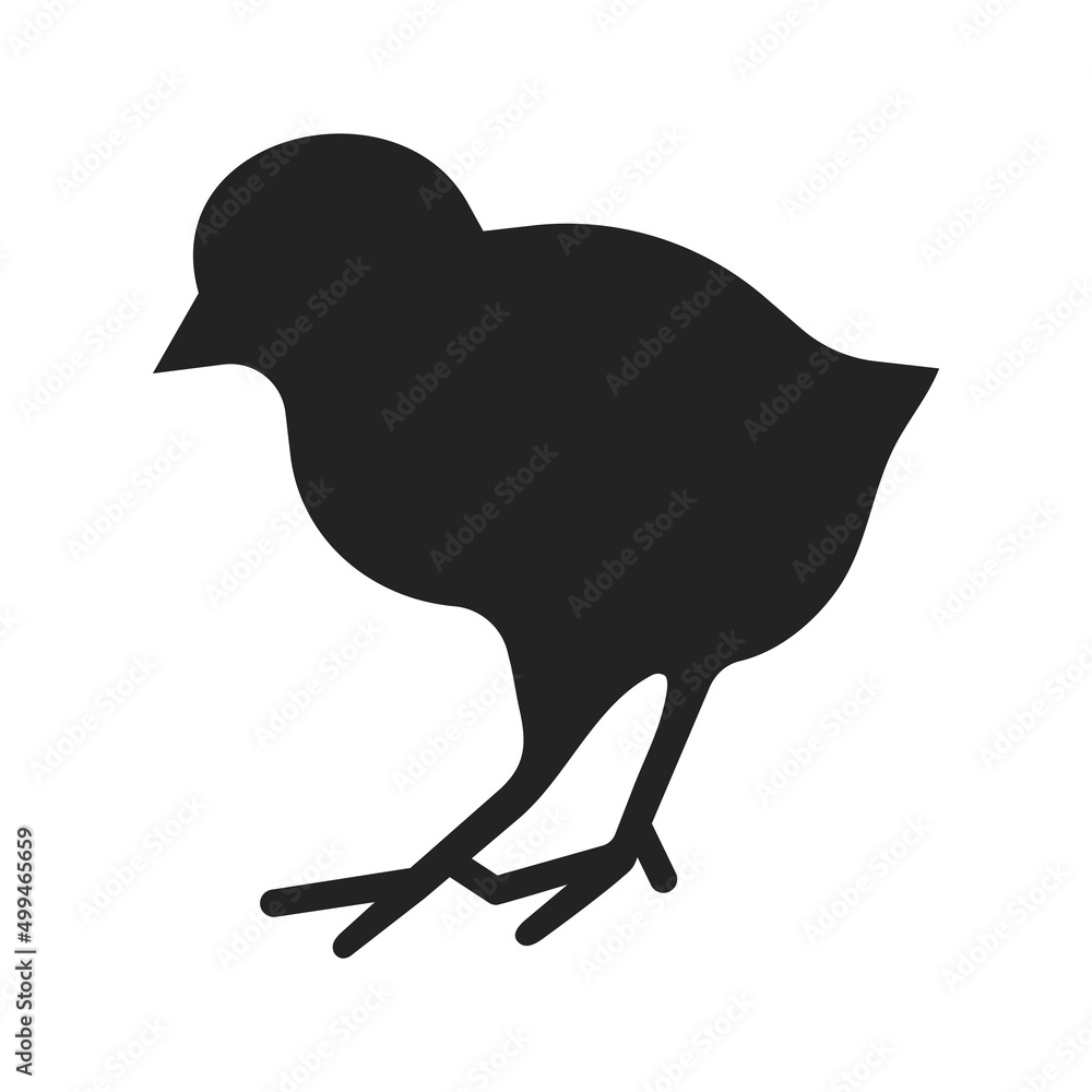 Chick silhouette Easter icon. Little chicken pictogram good for logo ...