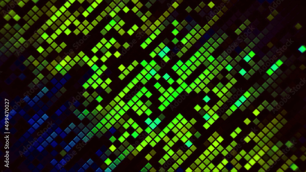 Animation background with the motion of glowing mosaic tiles, seamless ...