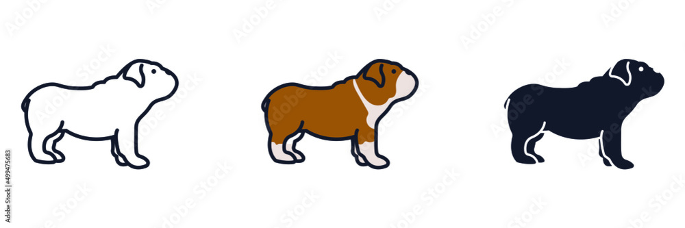 bulldog dog icon symbol template for graphic and web design collection ...
