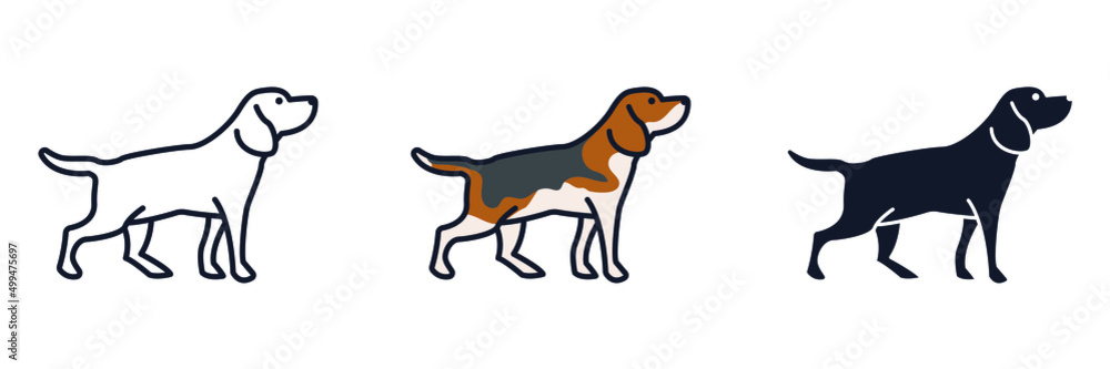 beagle dog icon symbol template for graphic and web design collection ...